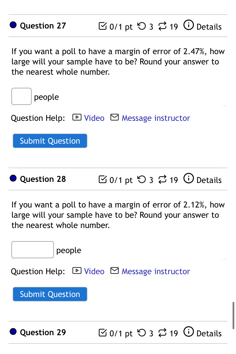 Solved Question 2701pt3⇄19DetailsIf you want a poll to have | Chegg.com