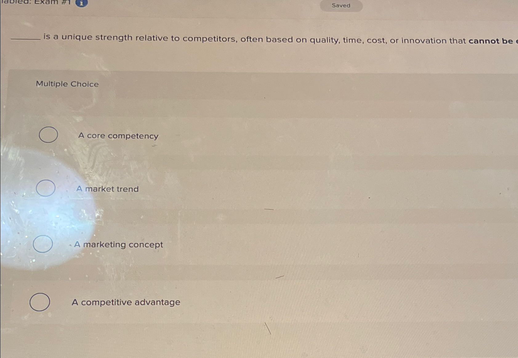 Solved Savedis a unique strength relative to competitors, | Chegg.com