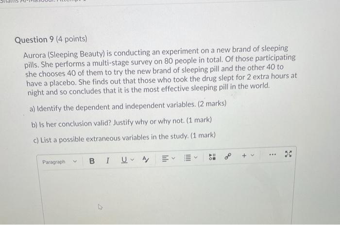 Solved Question 9 (4 points) Aurora (Sleeping Beauty) is | Chegg.com