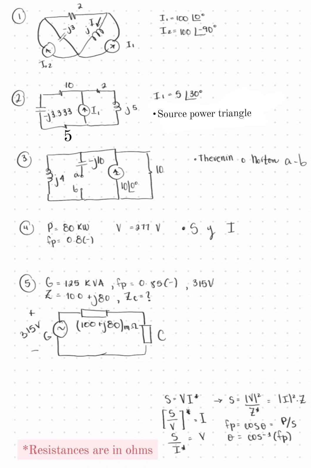 Solved Solve the following alternating current circuits. The | Chegg.com