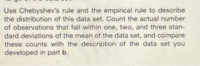 Solved Use Chebyshev's rule and the empirical rule to | Chegg.com