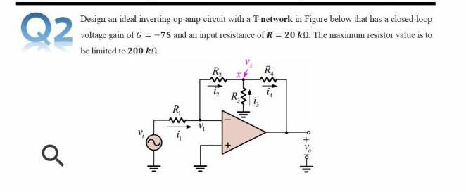 Solved Q1 Design an ideal inverting summing amplifier to | Chegg.com