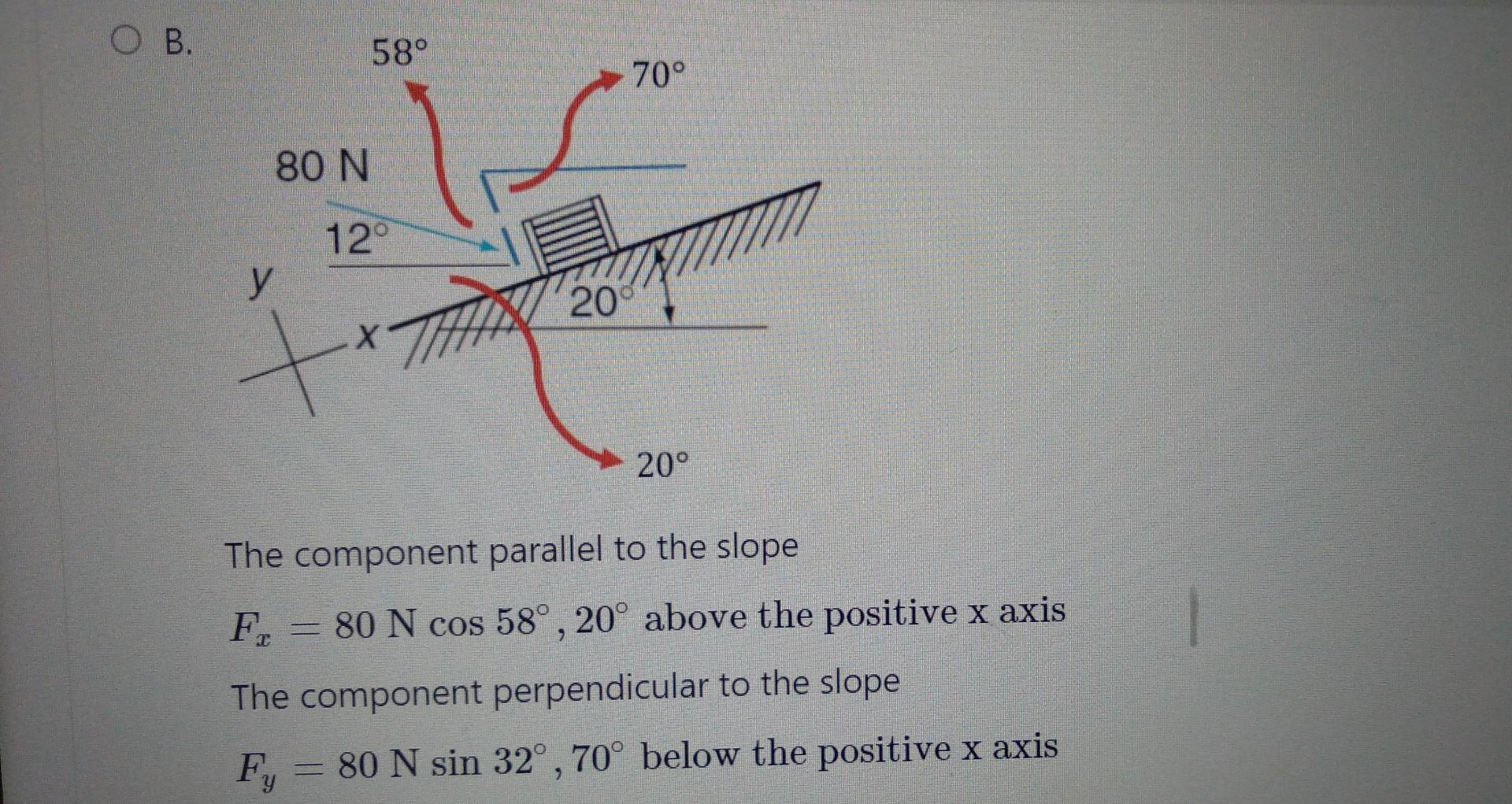 Solved A crate is pushed up a slope by a force of 80 N. Find | Chegg.com