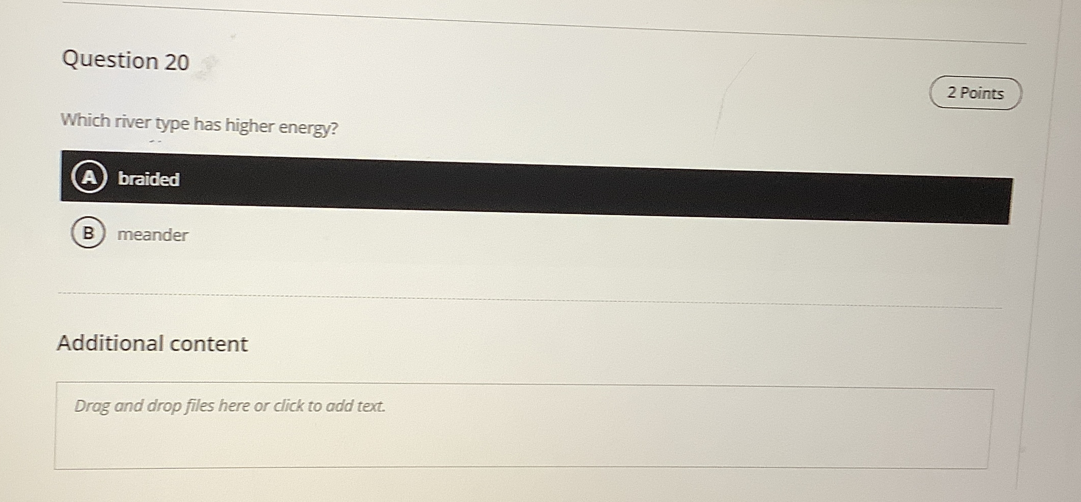 Solved Question 202 PointsWhich river type has higher | Chegg.com Solved Question 202 PointsWhich river type has higher | Chegg.com
