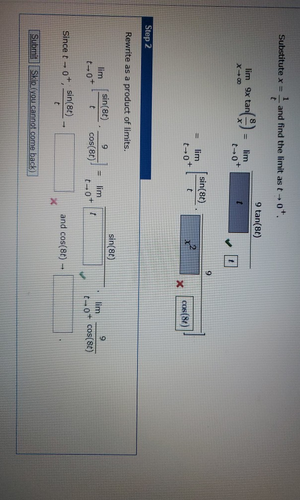 Solved Tutorial Exercise Find the limit. (Hint: Let x = 1/t | Chegg.com