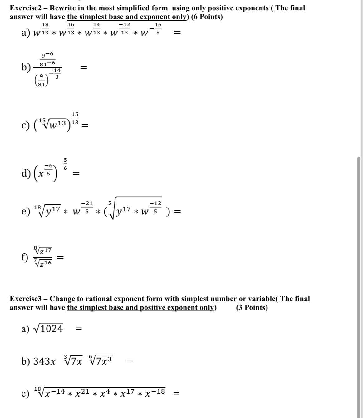 Solved Exercise2 - ﻿Rewrite in the most simplified form | Chegg.com