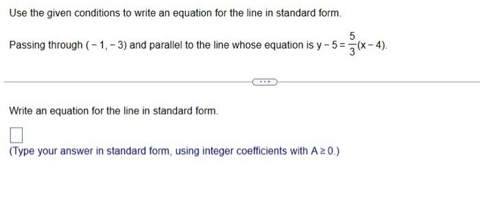 Solved Use the given conditions to write an equation for the | Chegg.com