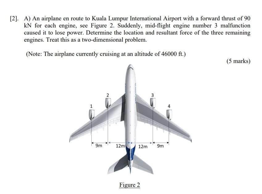 Solved [2]. A) An airplane en route to Kuala Lumpur | Chegg.com