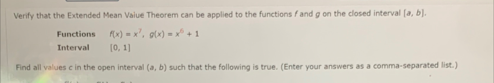 Solved Verify That The Extended Mean Vaiue Theorem Can Be