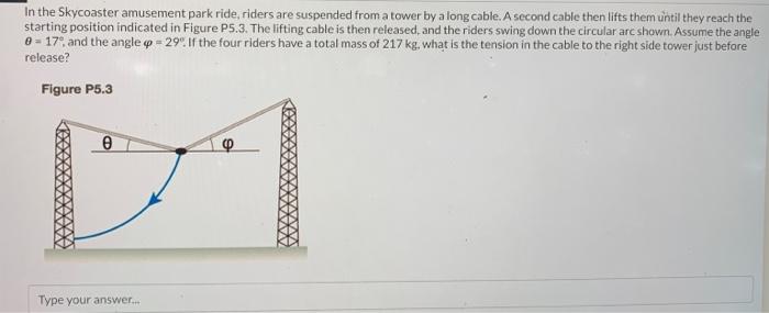 [Solved]: In the Skycoaster amusement park ride, riders are