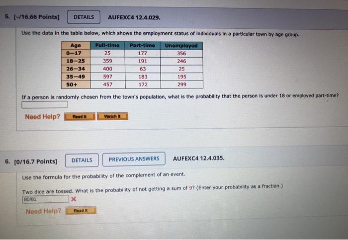 Solved 5. [-/16.66 Points] DETAILS AUFEXC4 12.4.029. Use the | Chegg.com