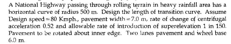 Solved A National Highway passing through rolling terrain in | Chegg.com