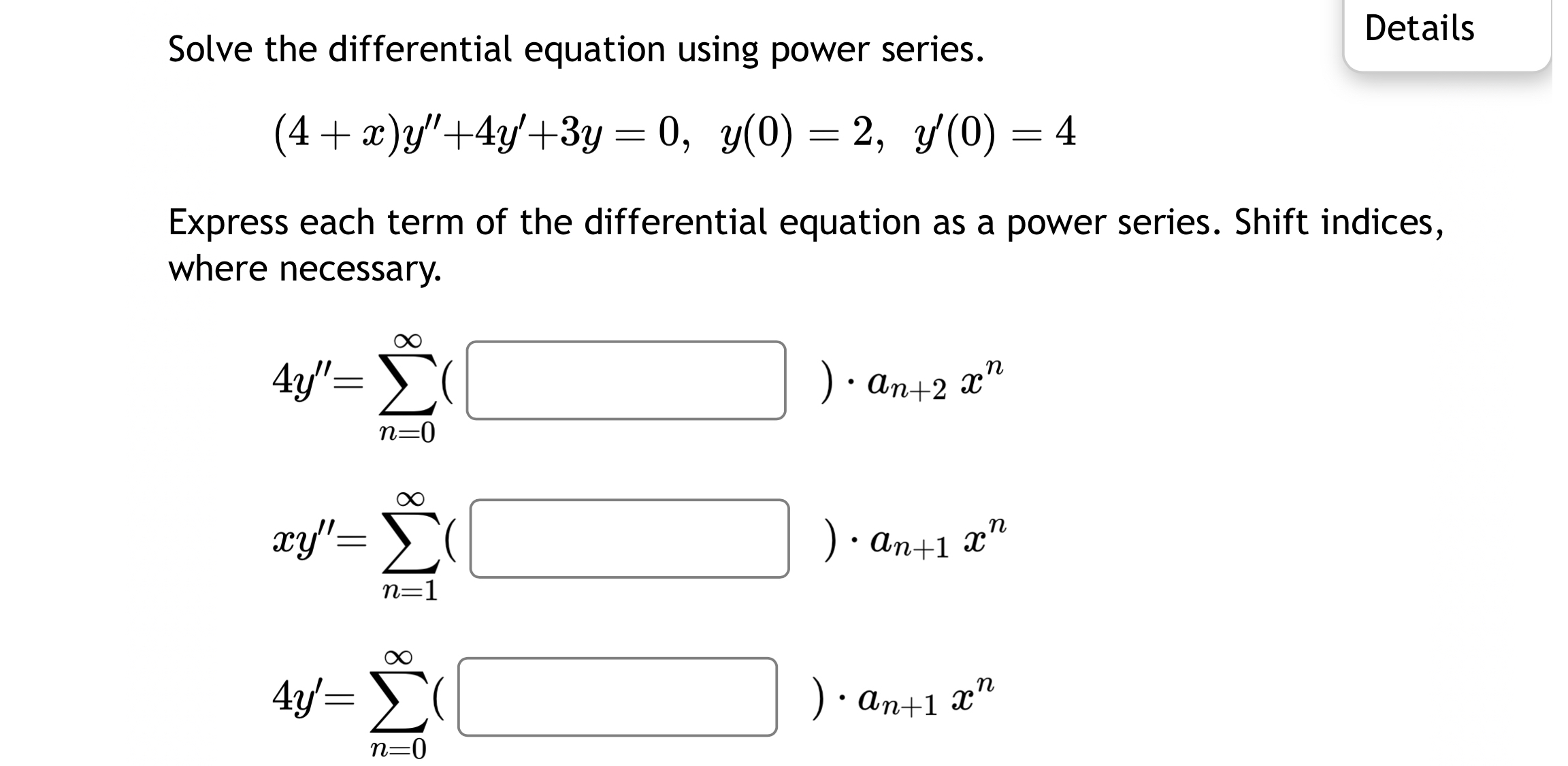 Solved Solve the differential equation using power | Chegg.com