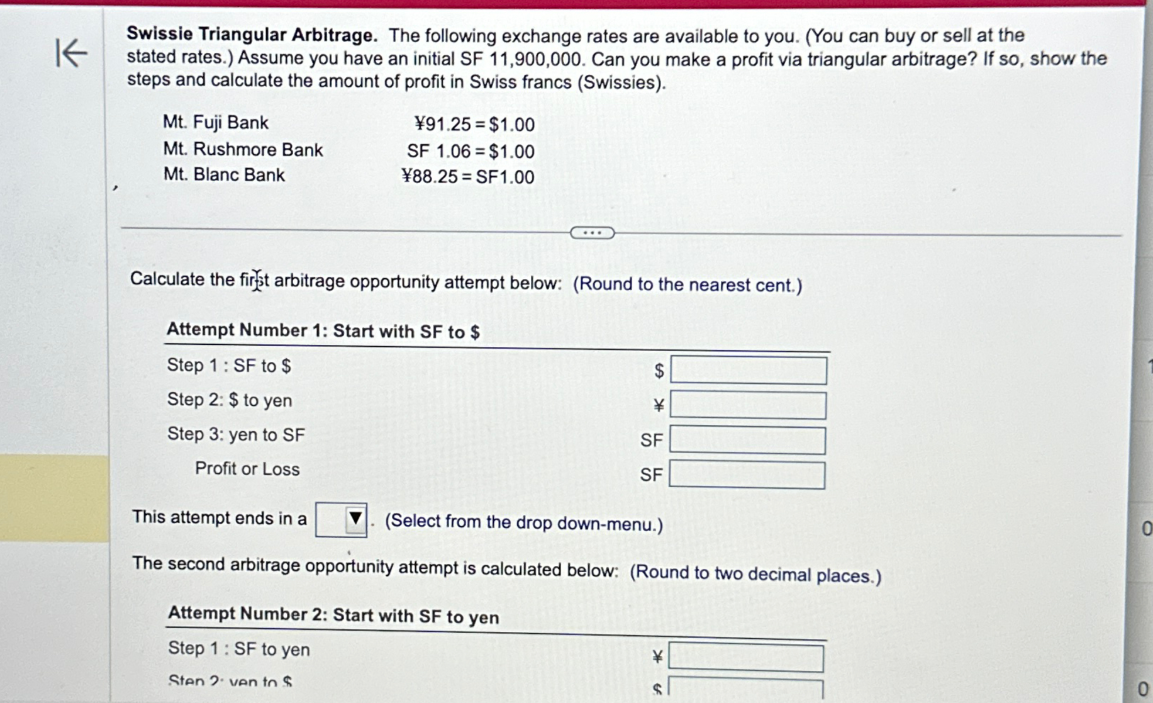 Solved Swissie Triangular Arbitrage. The following exchange | Chegg.com