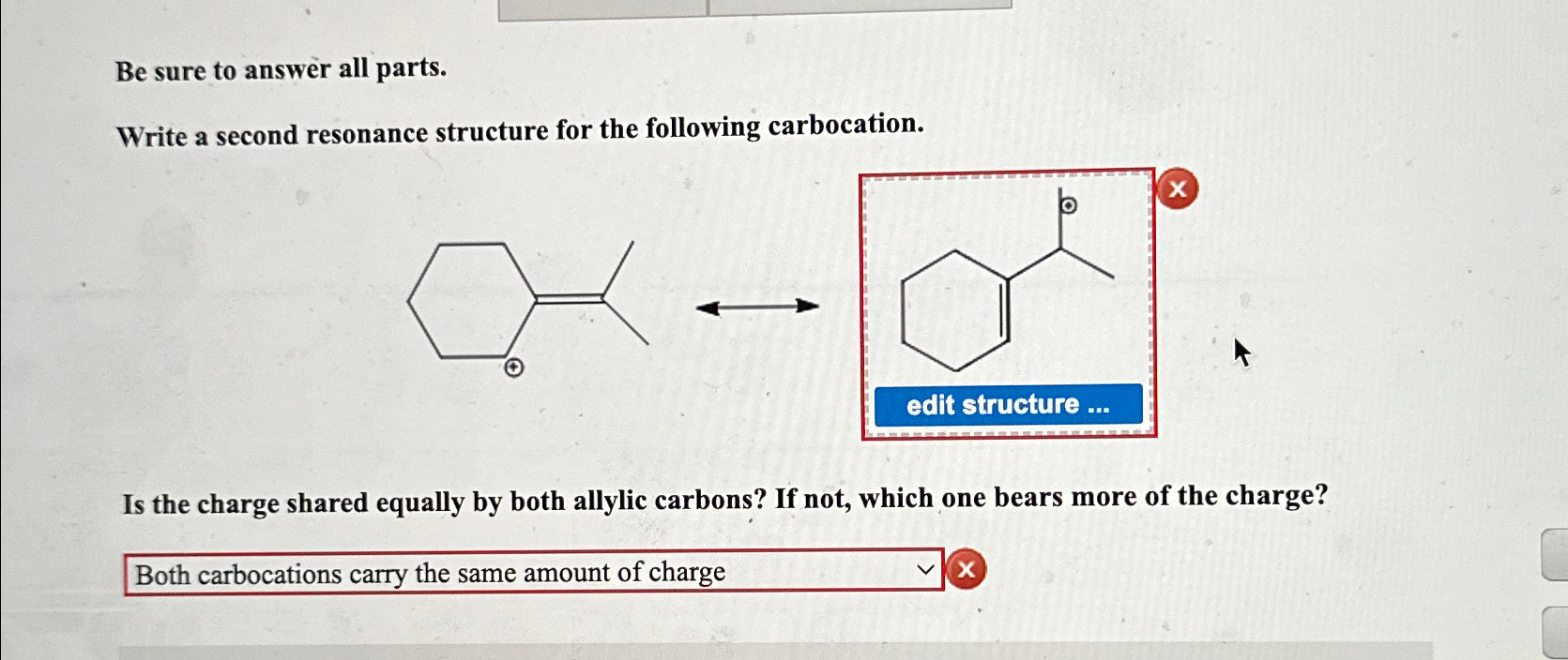 Solved Be sure to answer all parts.Write a second resonance | Chegg.com