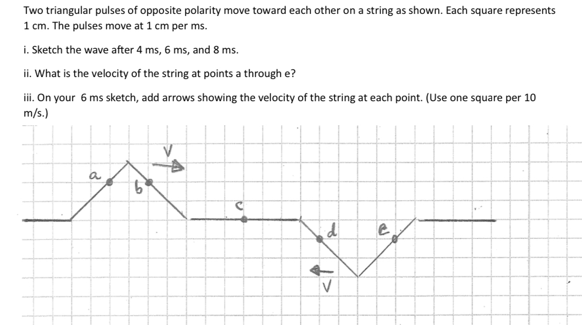 Solved Two triangular pulses of opposite polarity move | Chegg.com