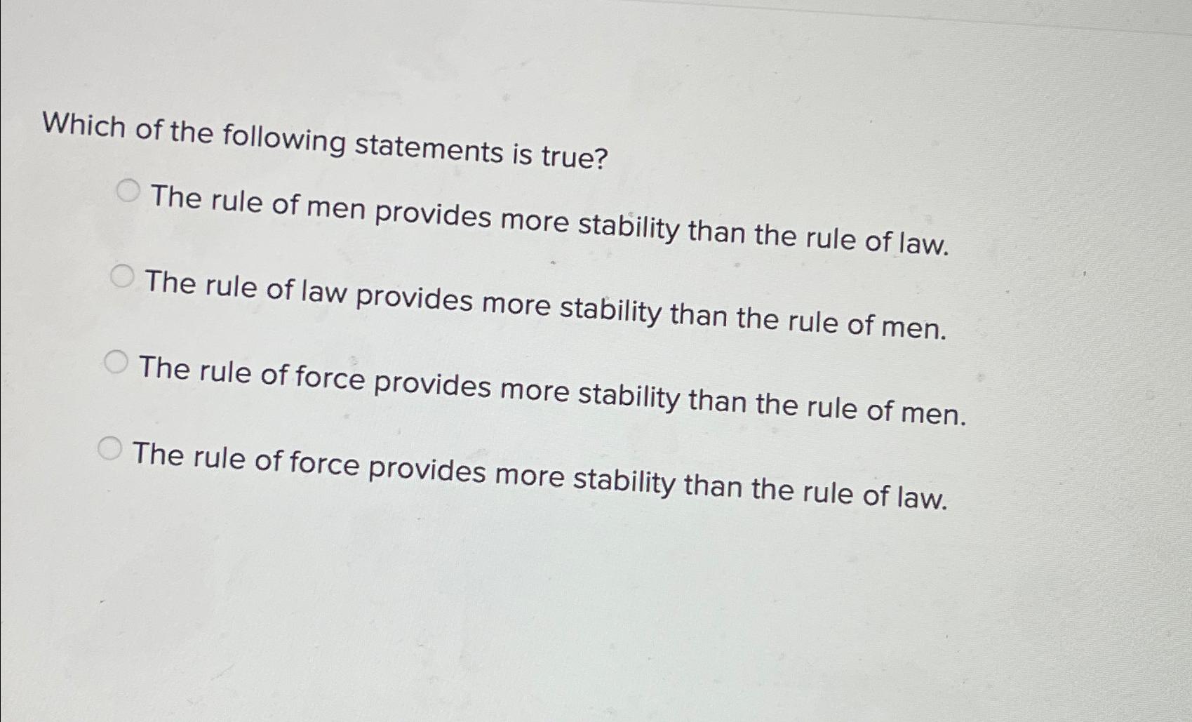 Solved Which of the following statements is true?The rule of | Chegg.com