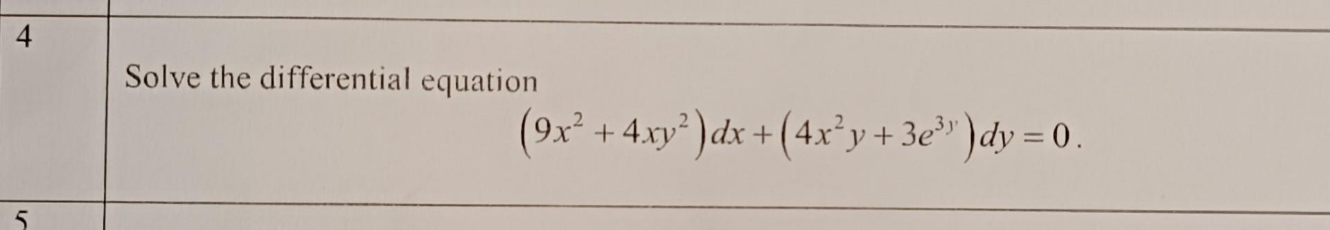 Solved Solve the differential equation | Chegg.com