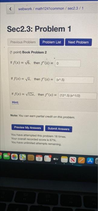 Solved webwork/math1241common/sec2.3/1 Sec2.3: Problem 1 | Chegg.com