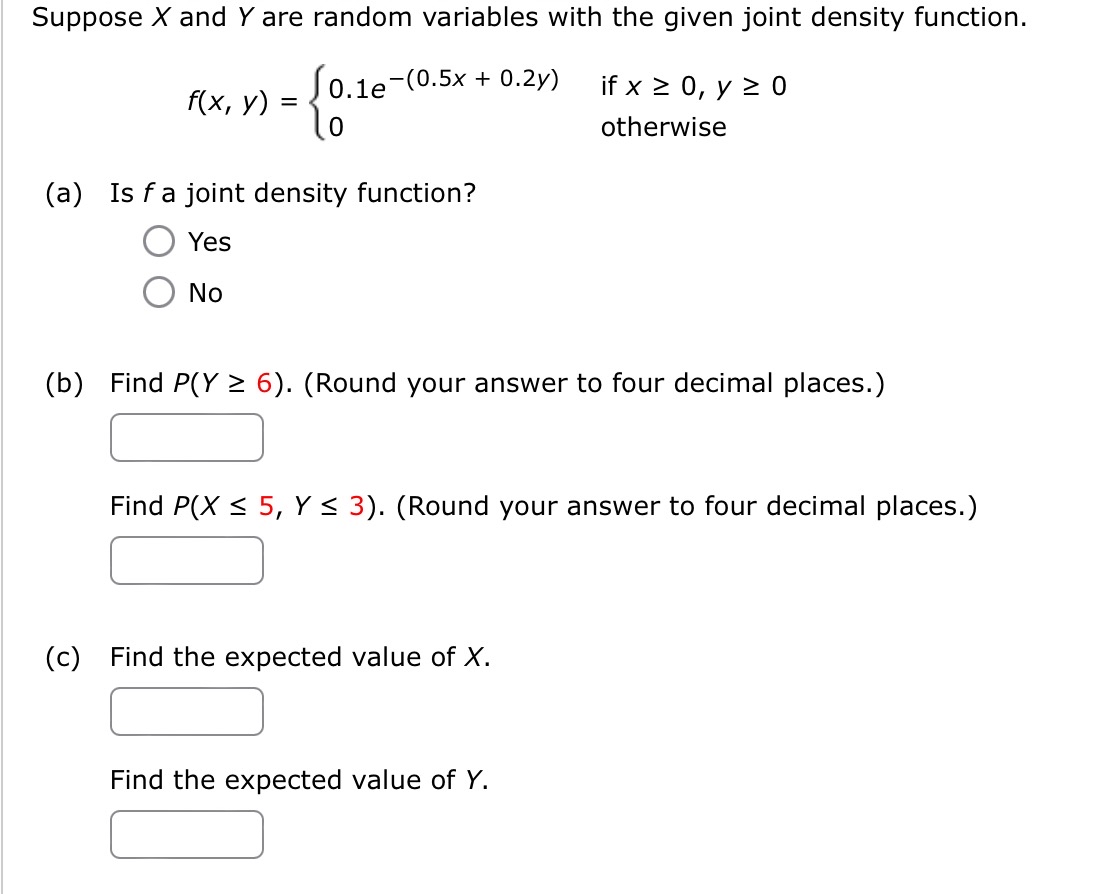 Solved Suppose x ﻿and Y ﻿are random variables with the given | Chegg.com