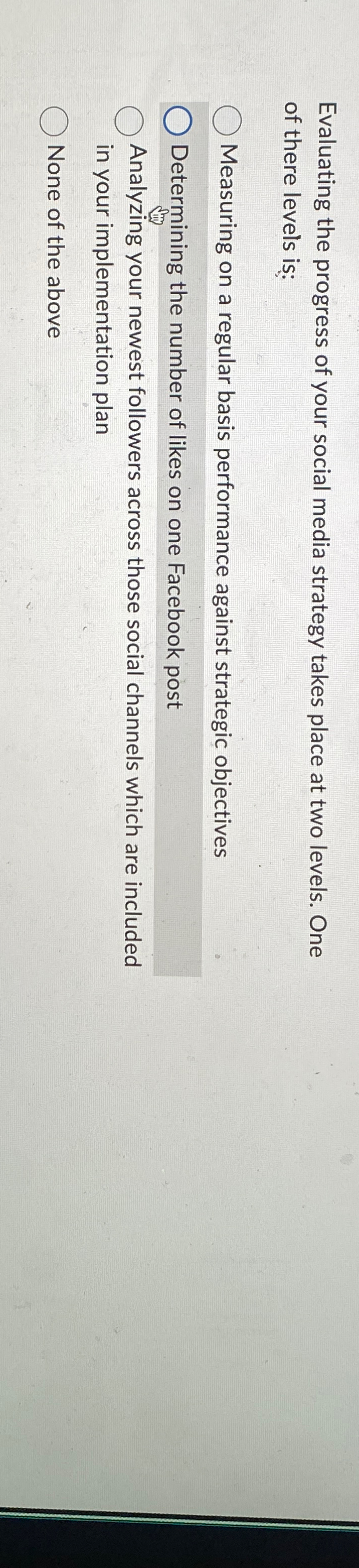 Solved Evaluating the progress of your social media strategy | Chegg.com