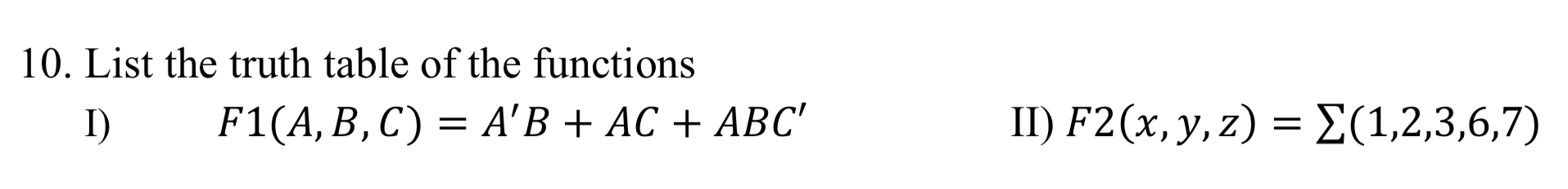 Solved List the truth table of the | Chegg.com