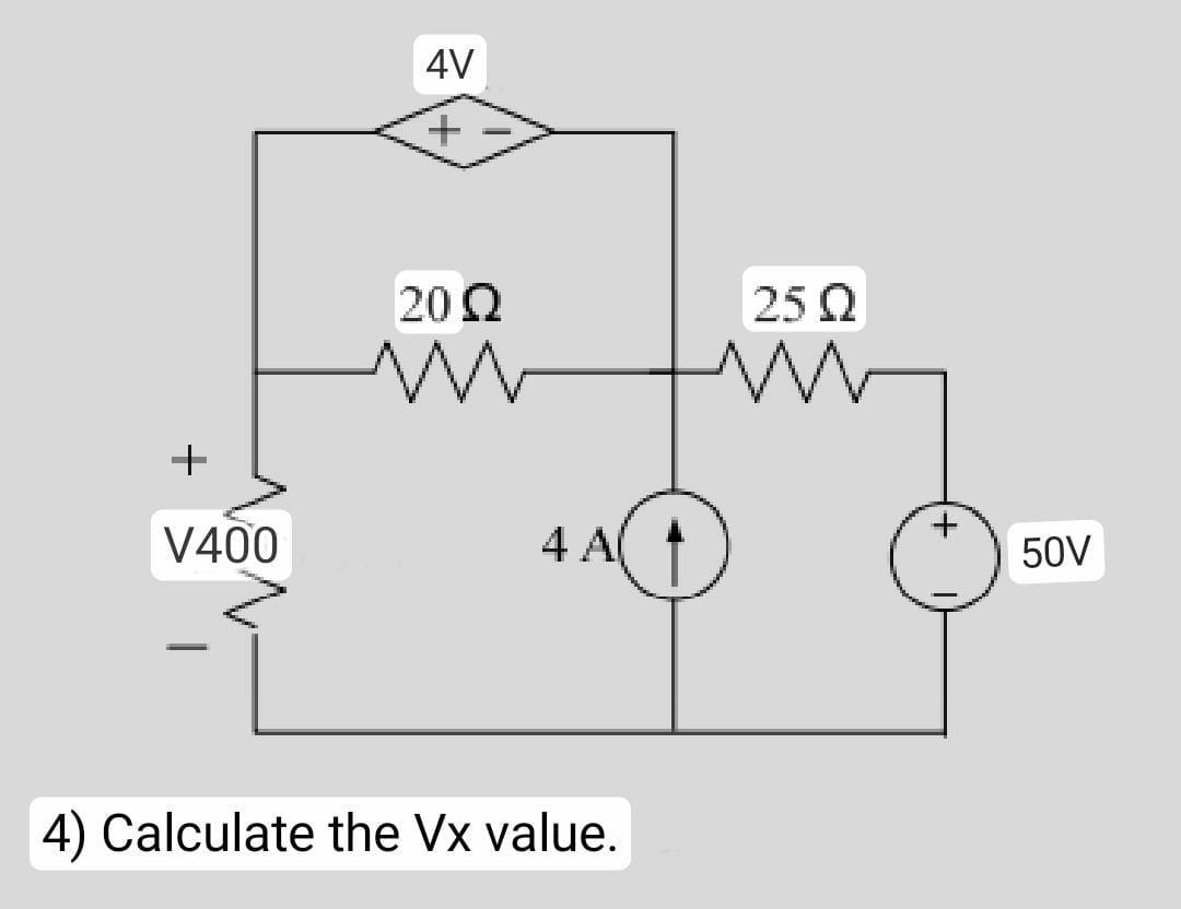 Solved 4) Calculate the Vx value. | Chegg.com