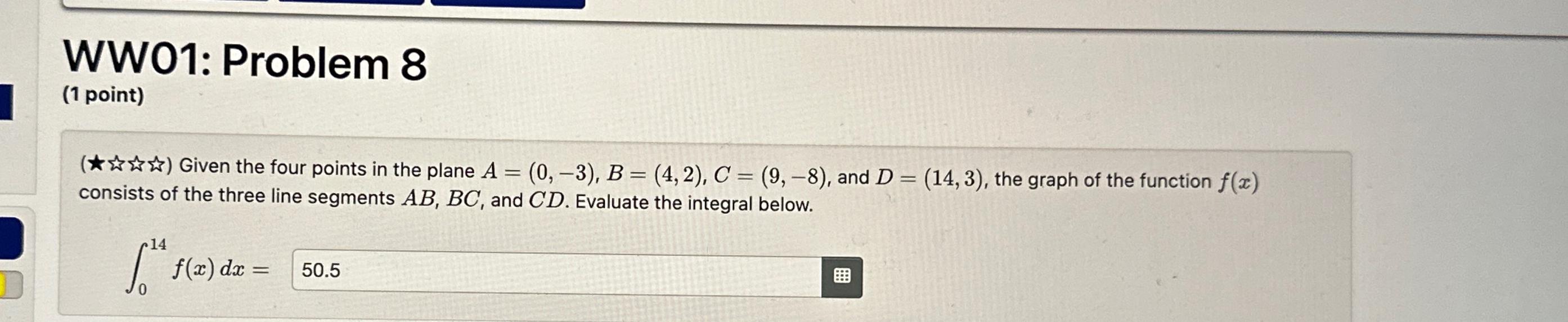 Solved WW01: Problem 8(1 ﻿point)( *** گگ) ﻿Given the four | Chegg.com