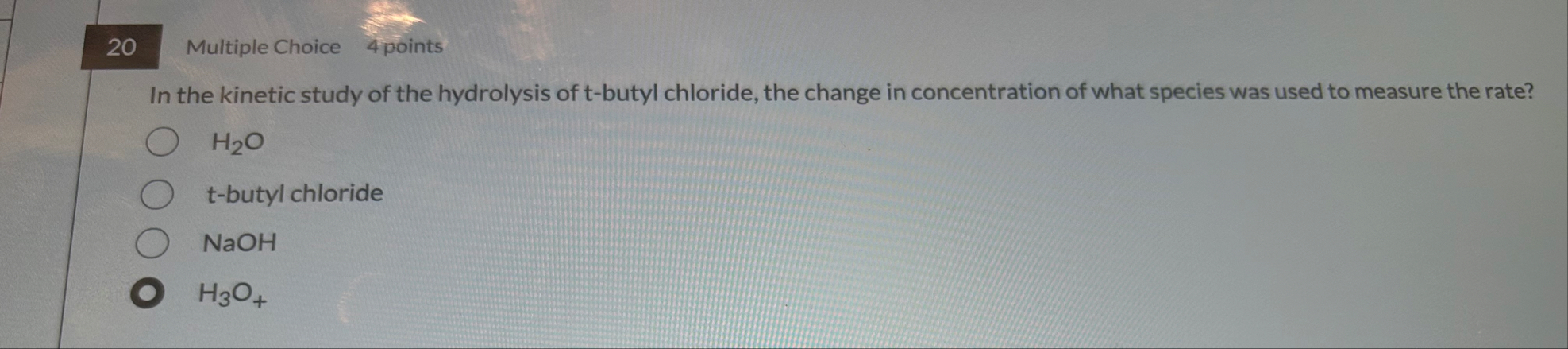 Solved 20Multiple Choice4 ﻿pointsIn the kinetic study of the | Chegg.com