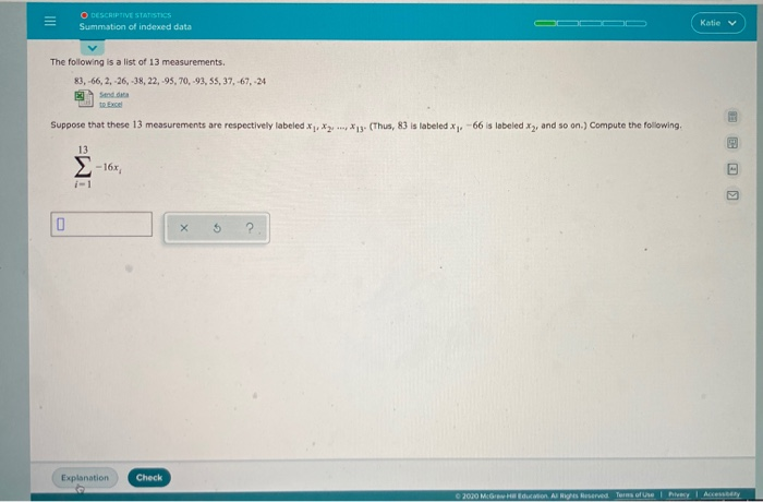 Solved III O DESCRIPTIVE STATISTICS Summation of indexed | Chegg.com