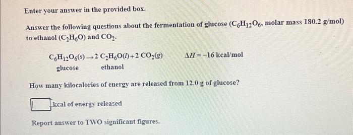 Solved Enter your answer in the provided box. Answer the | Chegg.com