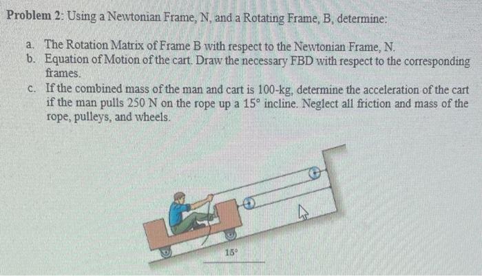 Solved Problem 2: Using a Newtonian Frame, N, and a Rotating | Chegg.com
