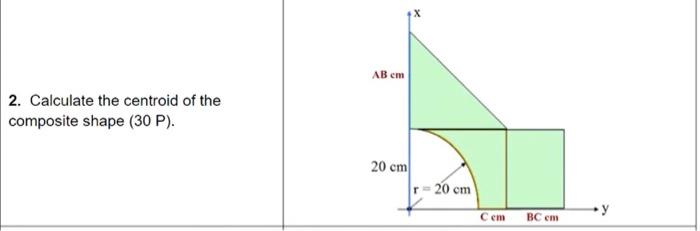 2. Calculate the centroid of the composite shape (30 | Chegg.com