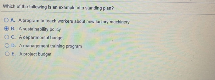 Solved Which of the following is an example of a standing | Chegg.com