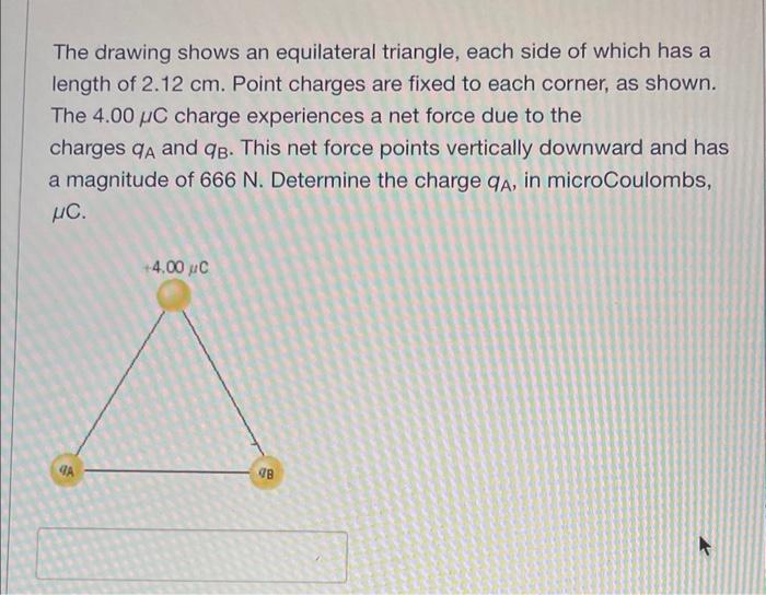 Solved The drawing shows an equilateral triangle, each side | Chegg.com