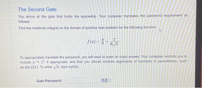 Solved The Second Gate You arrive at the gate that holds the | Chegg.com