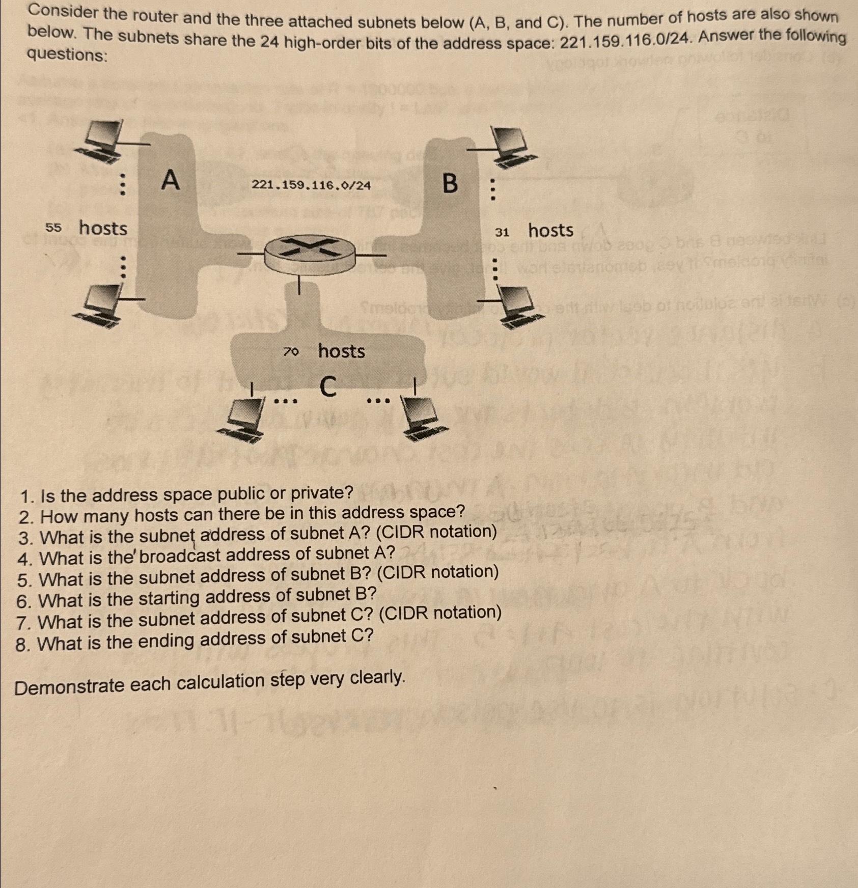 Solved Consider the router and the three attached subnets | Chegg.com