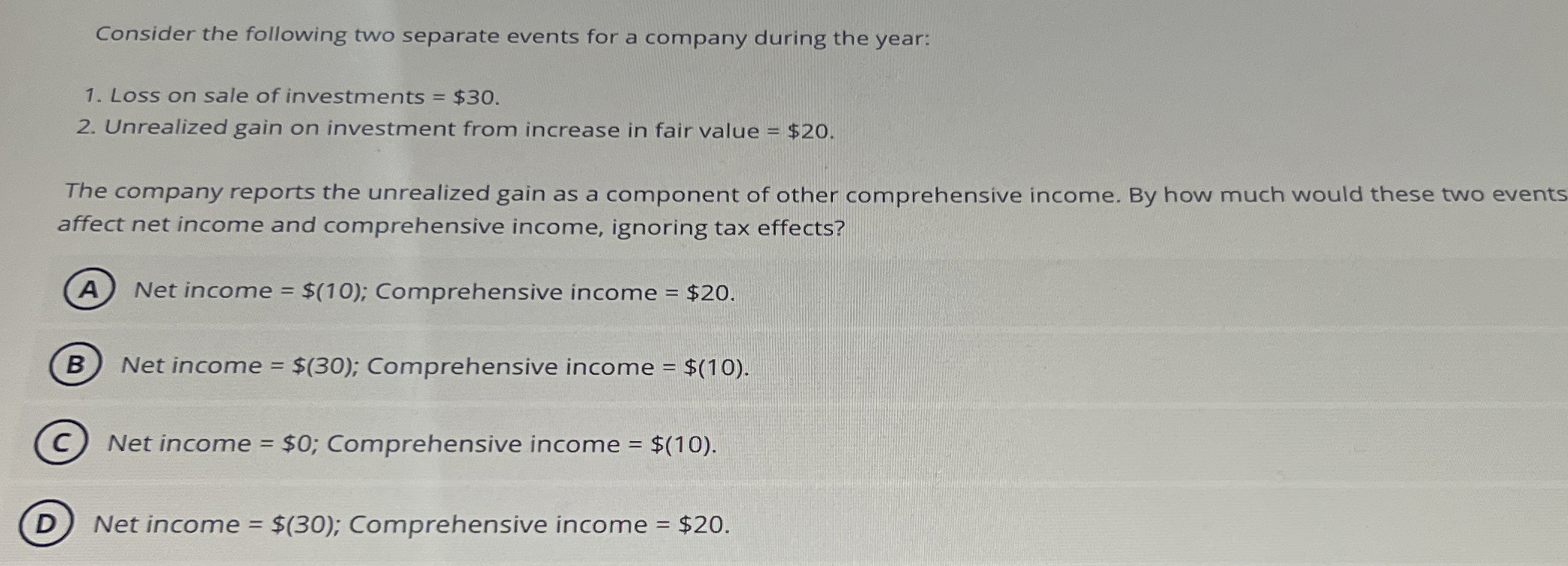 Solved Consider the following two separate events for a | Chegg.com