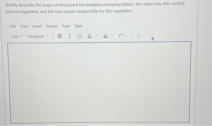 Solved Briefly describe the major control point for | Chegg.com