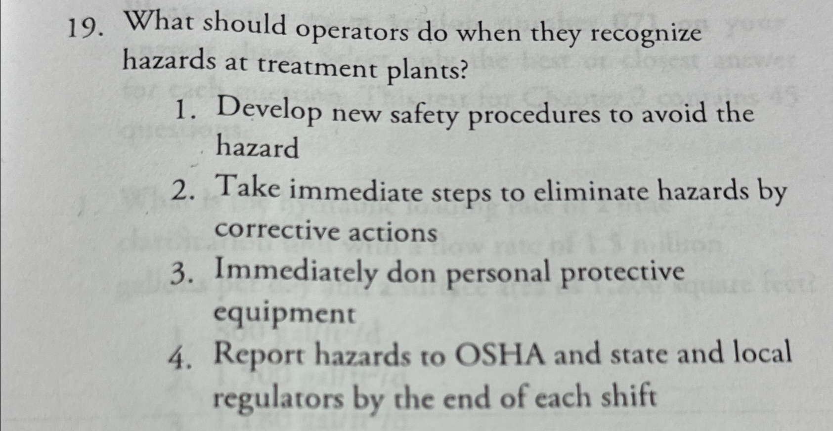 Solved What should operators do when they recognize hazards | Chegg.com