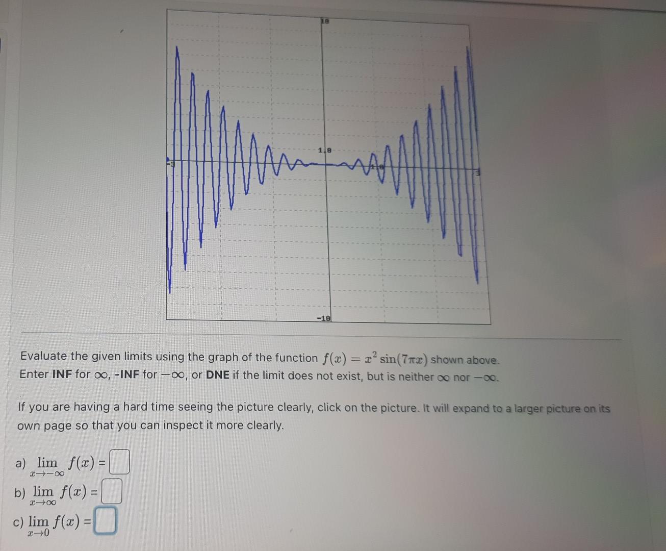 Solved Evaluate The Given Limits Using The Graph Of The 4626