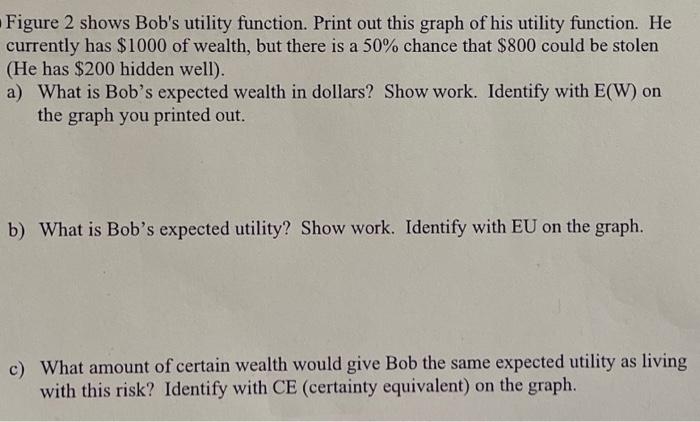 Solved Figure 2 shows Bob's utility function. Print out this | Chegg.com