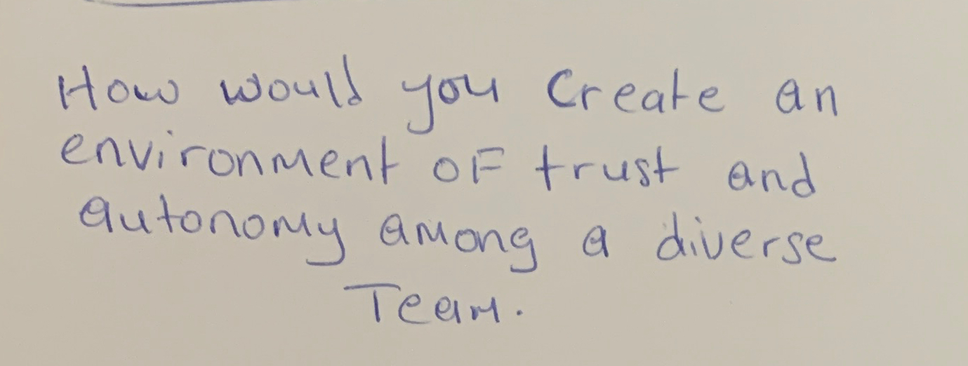Solved How would you create an environment of trust and | Chegg.com