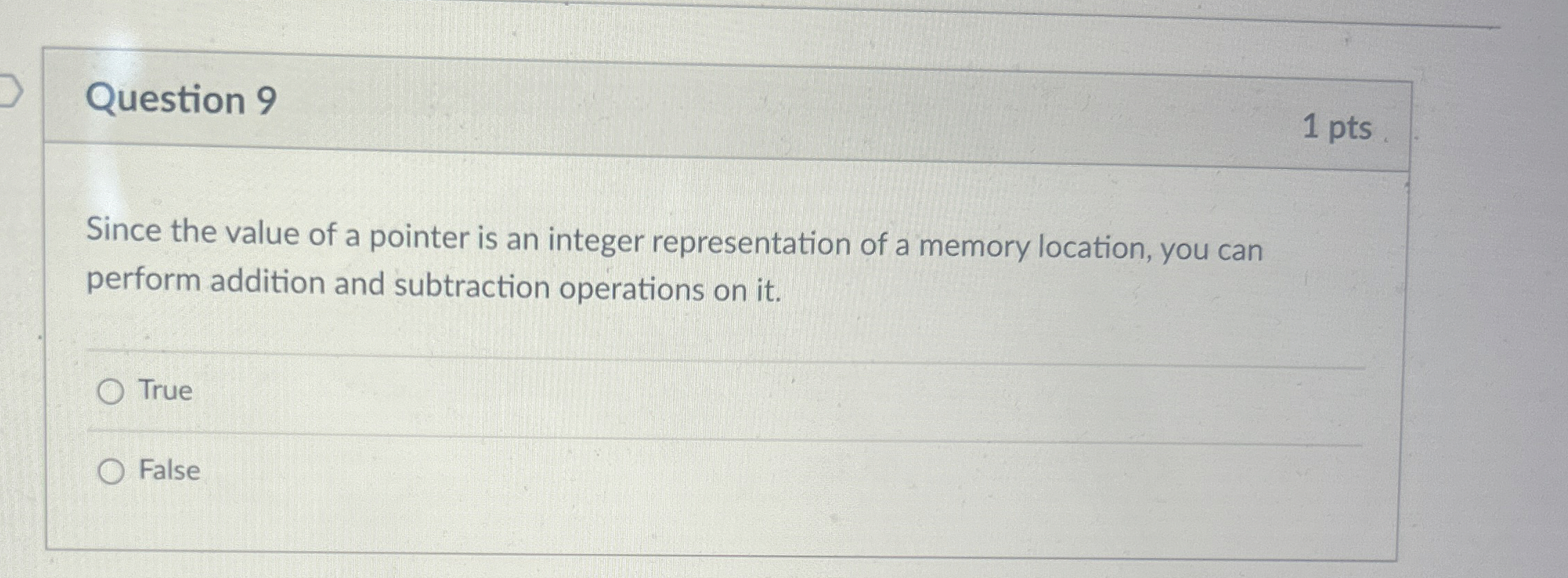 Solved Question 91 ﻿ptsSince the value of a pointer is an | Chegg.com