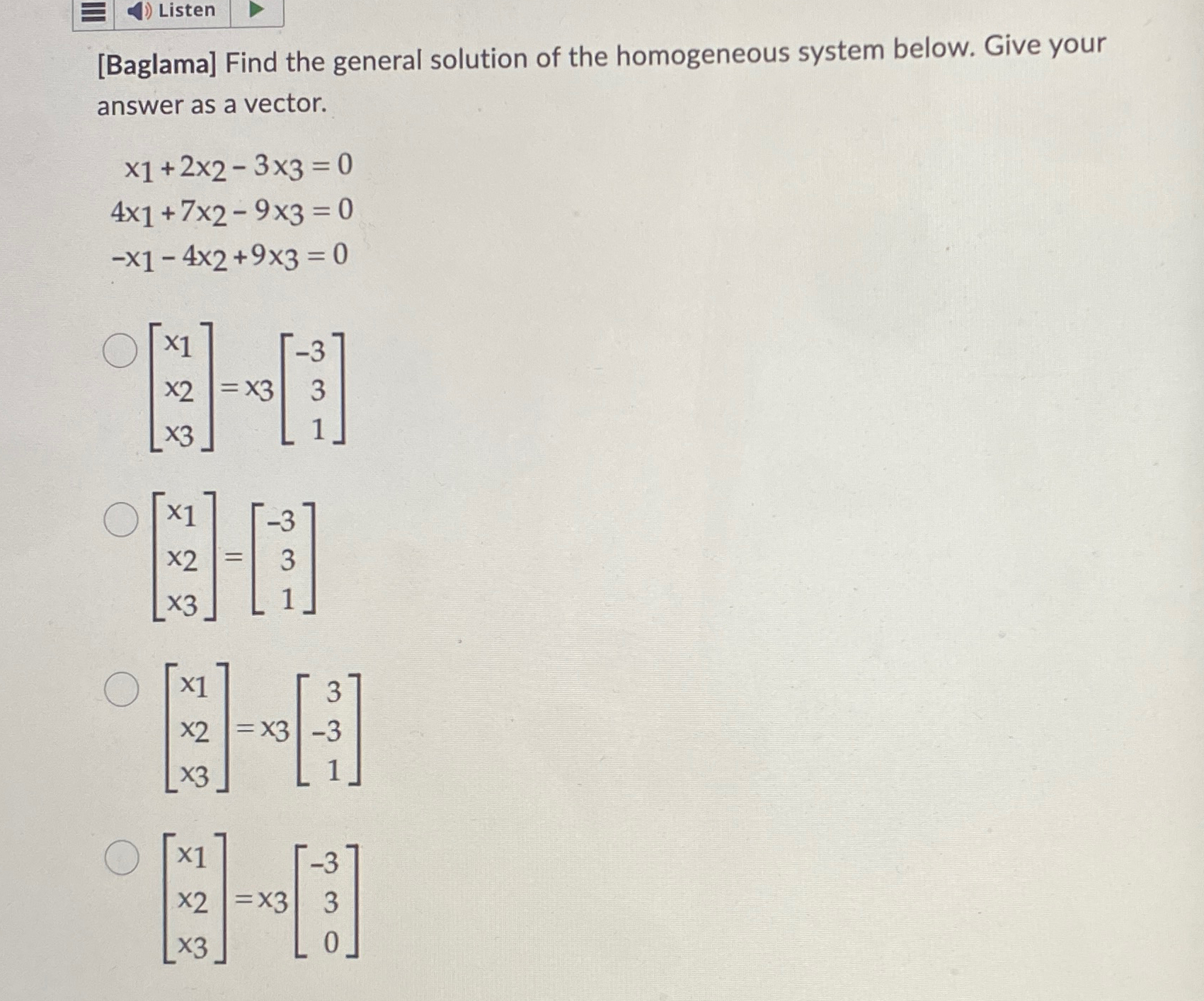 Solved Listen[Baglama] ﻿Find the general solution of the | Chegg.com