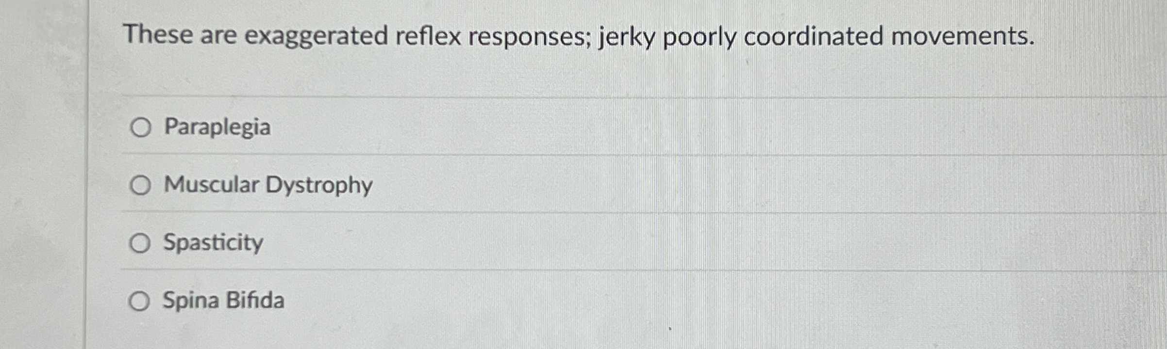 Solved These are exaggerated reflex responses; jerky poorly | Chegg.com