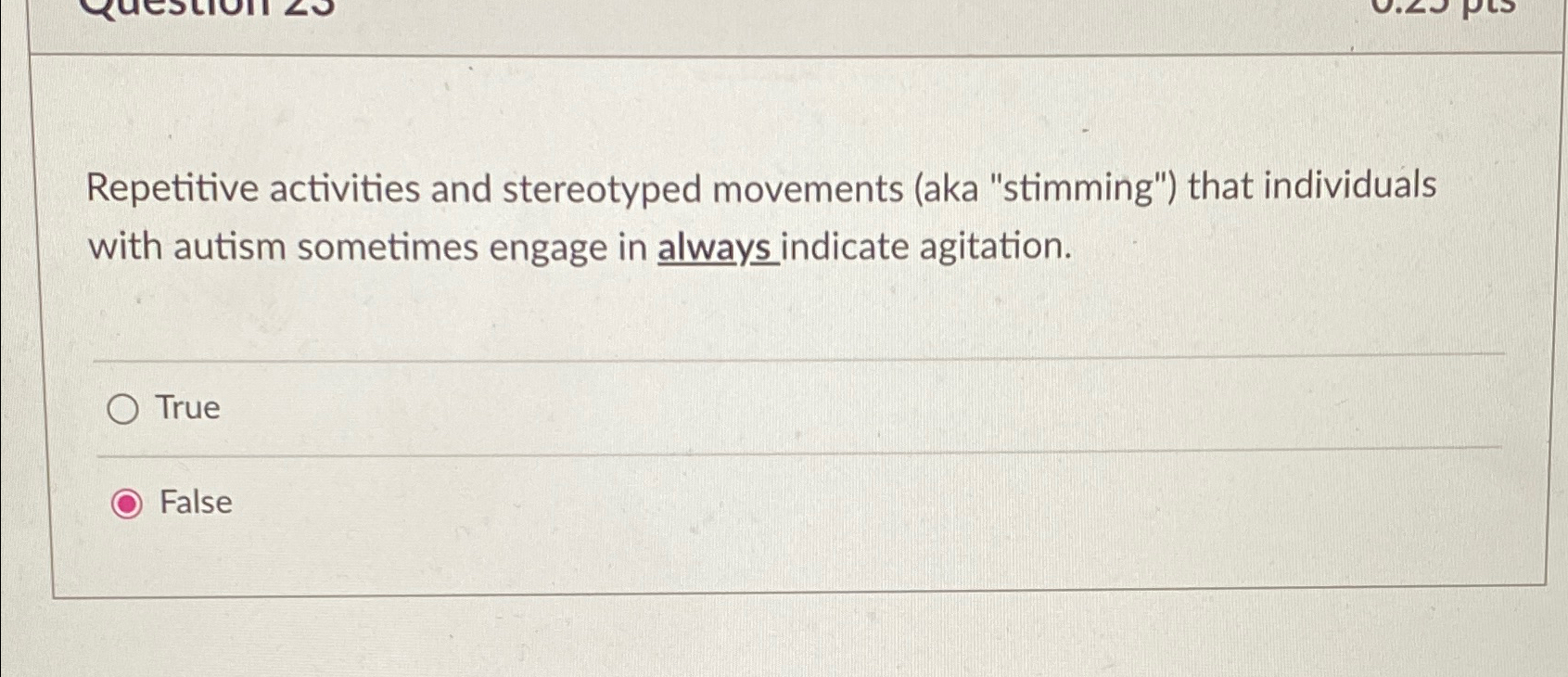 Solved Repetitive activities and stereotyped movements (aka | Chegg.com
