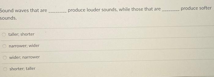 Solved Sound waves that are produce louder sounds, while | Chegg.com