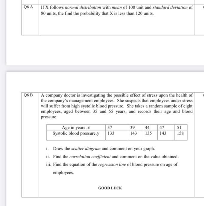 Solved 06 A If X follows normal distribution with mean of | Chegg.com