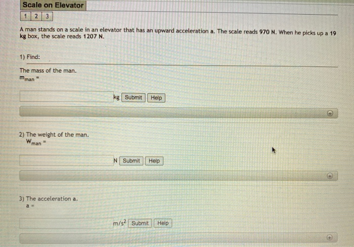Solved Scale on Elevator 1 2 3 A man stands on a scale in an | Chegg.com